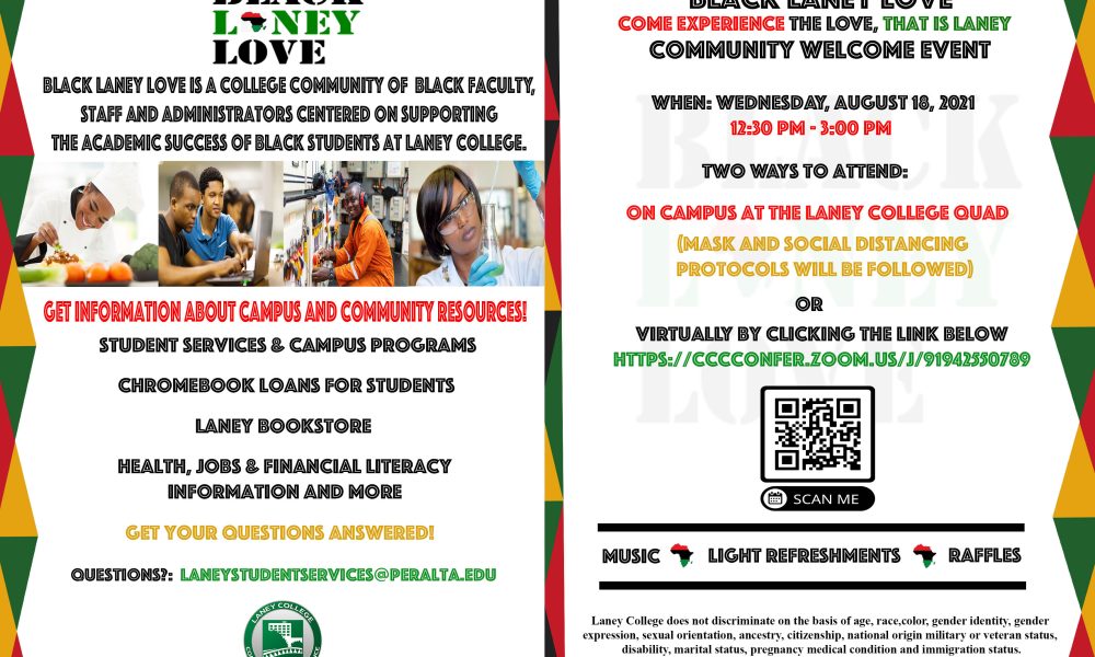 Kev Choice Speaker as Laney College Launches Black Laney Love Day Aug ...